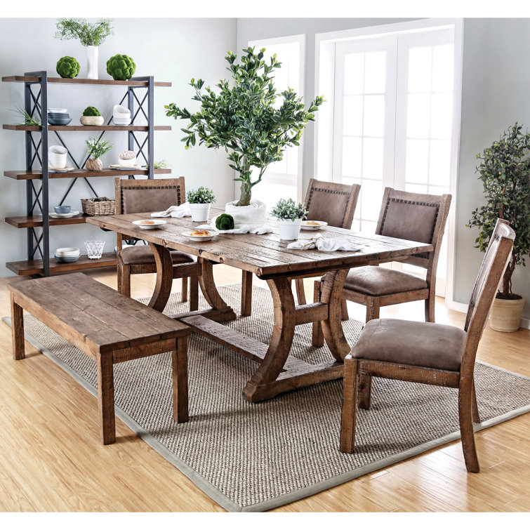 Laurel Foundry Modern Farmhouse Barger Wood 6 Piece Dining Table Set Reviews Wayfair